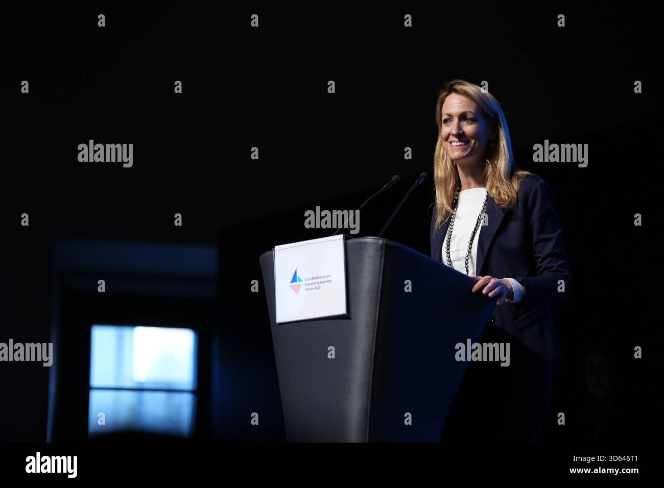 Deputy Mayor Maria Eugènia Gay, speaking during the opening of the Euro ...
