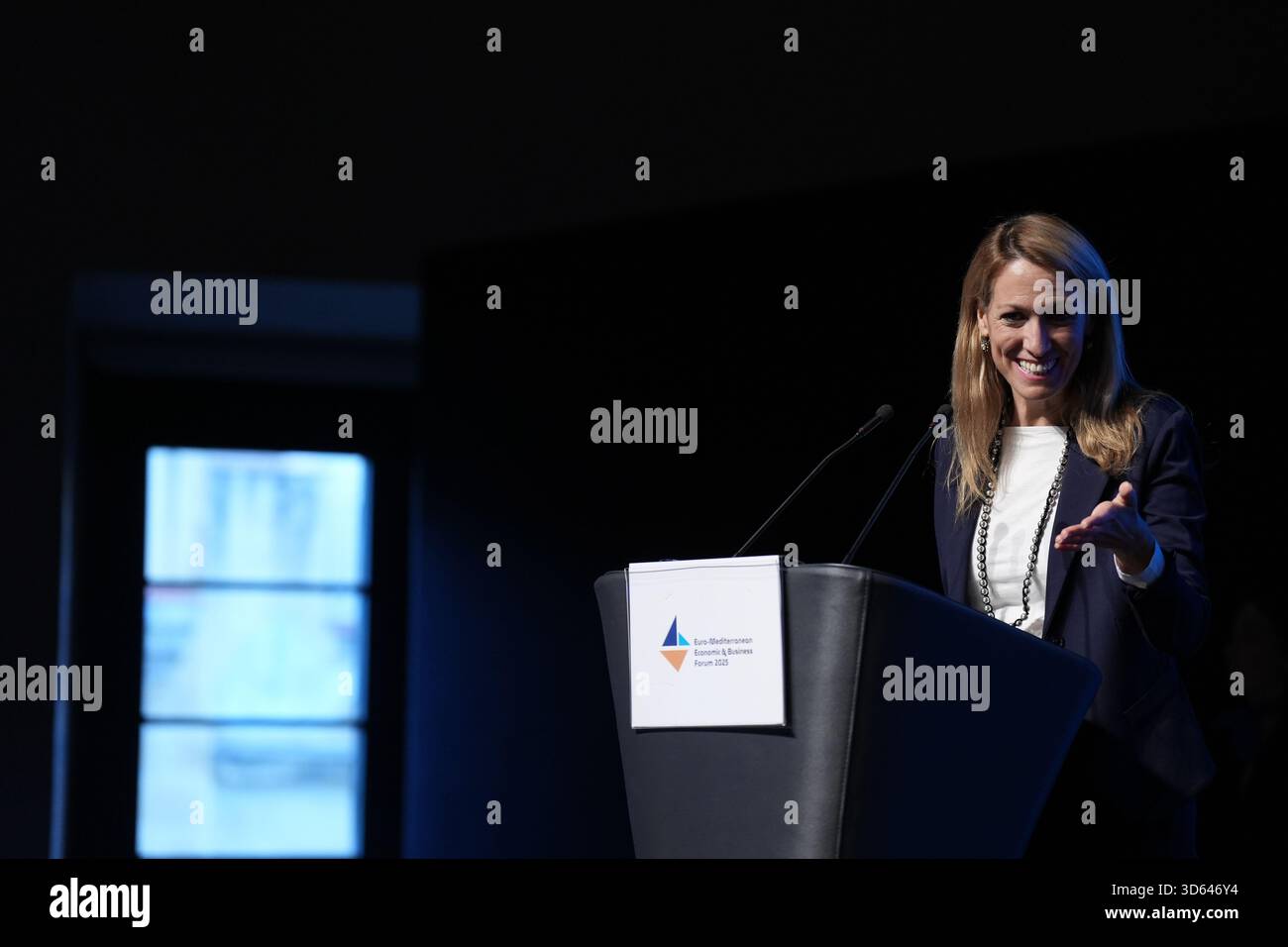 Deputy Mayor Maria Eugènia Gay, speaking during the opening of the Euro ...
