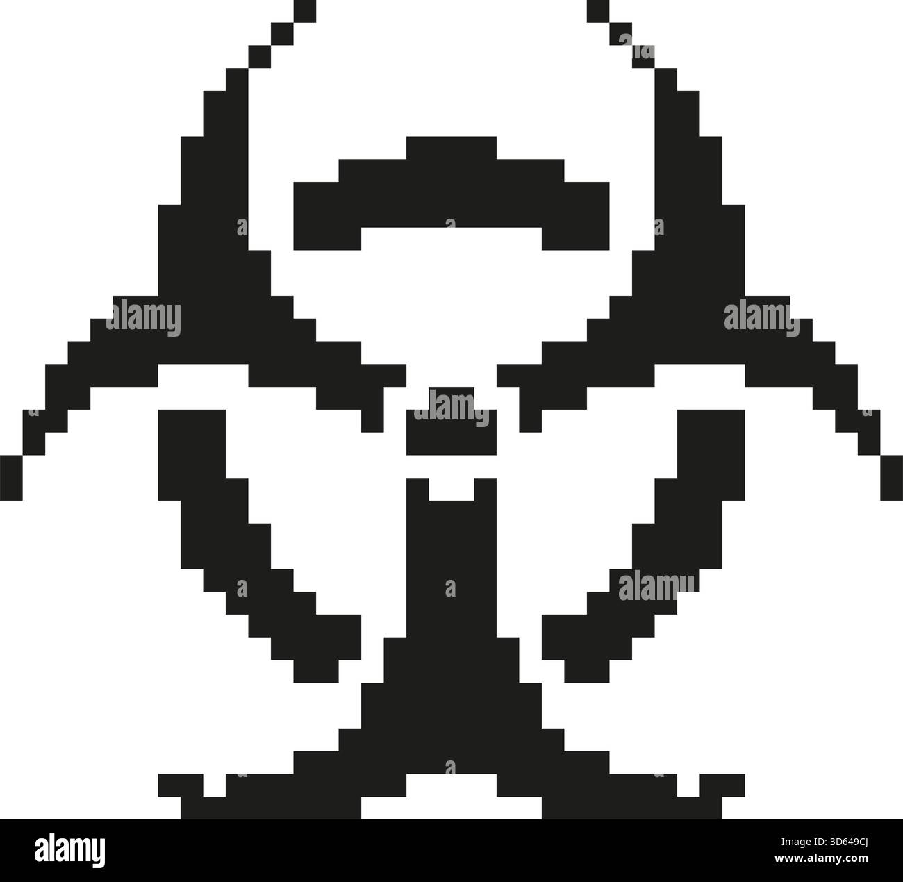 Biohazard Symbol Pixel Art Icon. Hazardous Material Warning And Safety ...