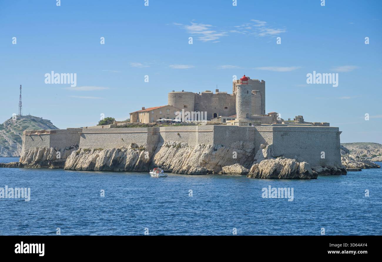 Gefängnisinsel Chateau dIf, Mittelmeer vor Marseille, Frankreich ...