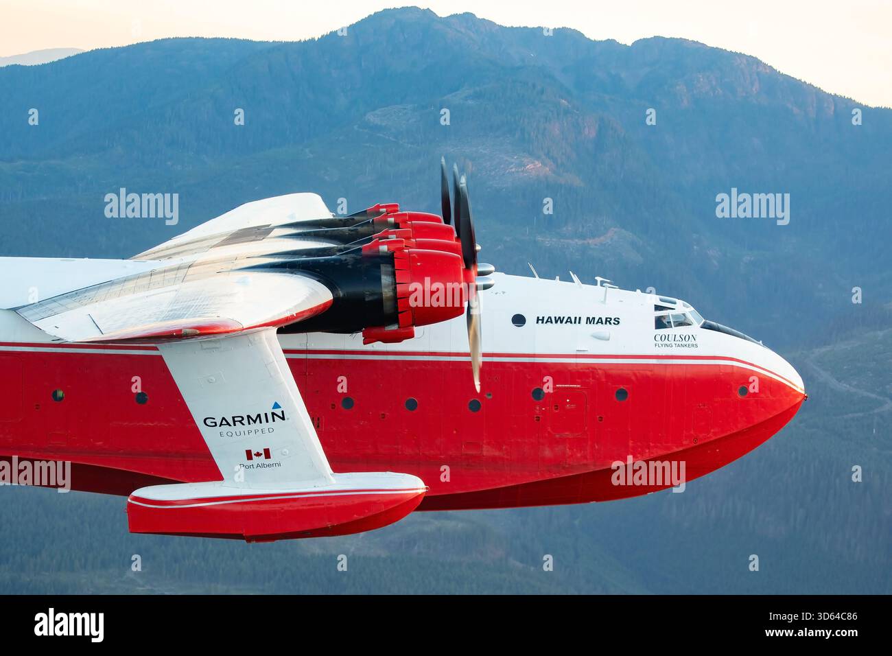 Martin JRM-1 Hawaii Mars (C-FLYL) departs Sproat Lake on 10 August. The ...
