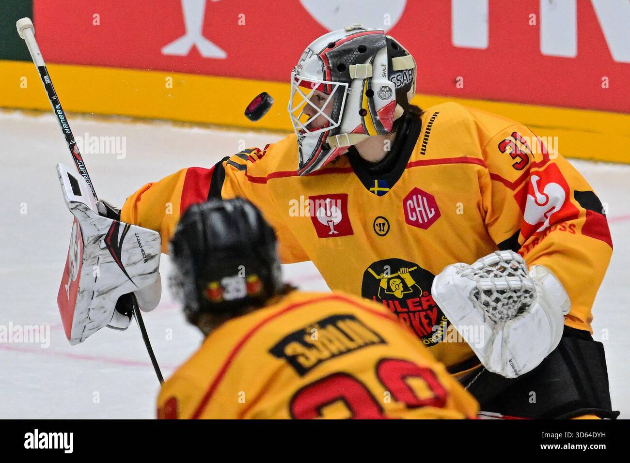 Goalkeeper Matteus Ward of Lulea in action during the Ice Hockey ...