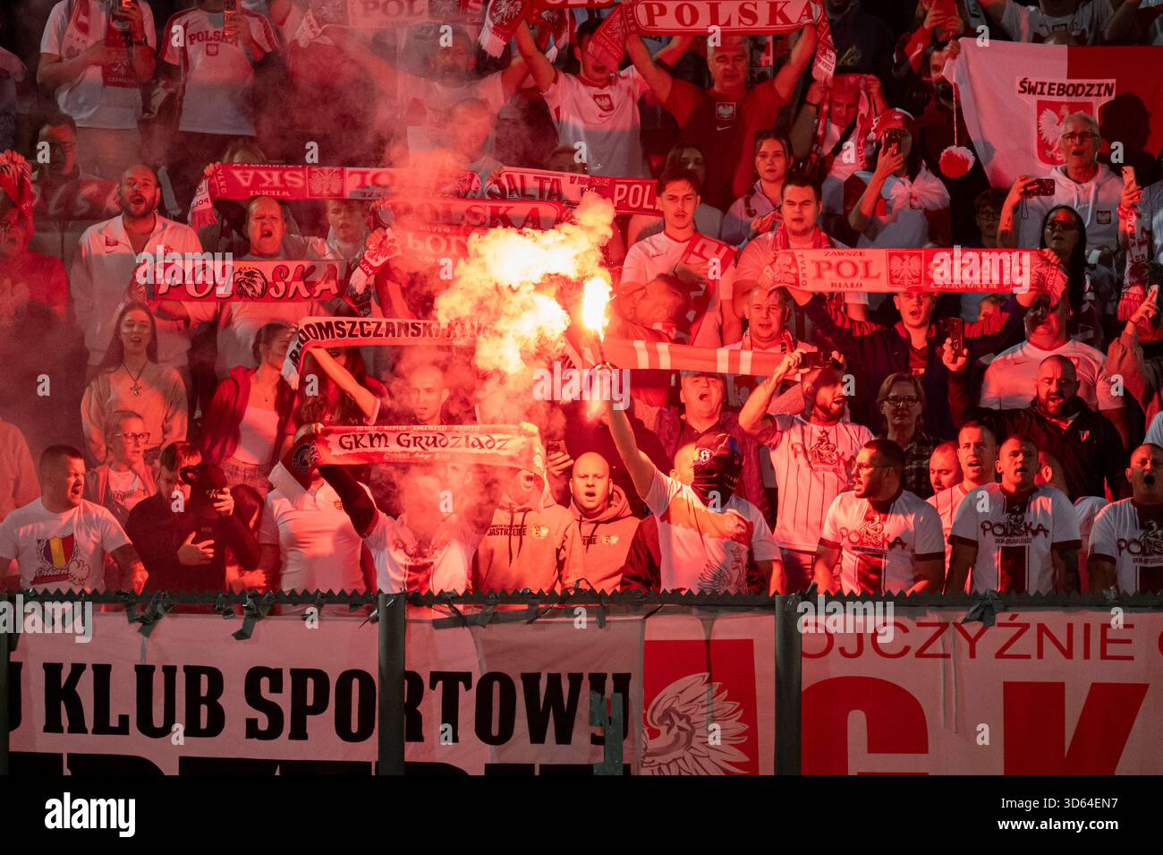 Attard, Malta. 17th Nov, 2025. Polish fans with the flares during the ...