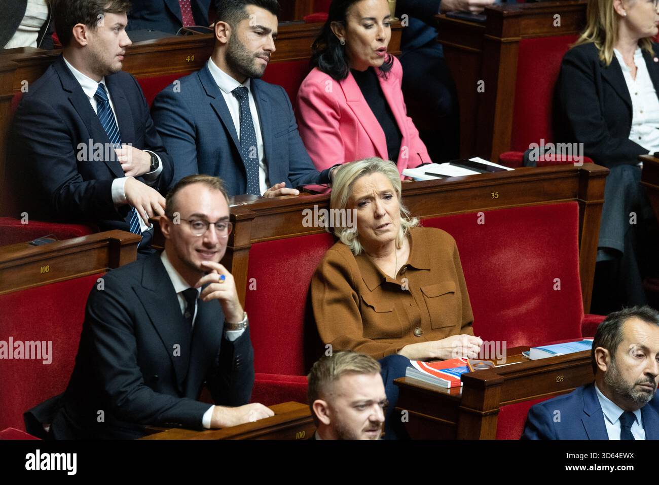 French deputy and president of Le Rassemblement National RN far right ...
