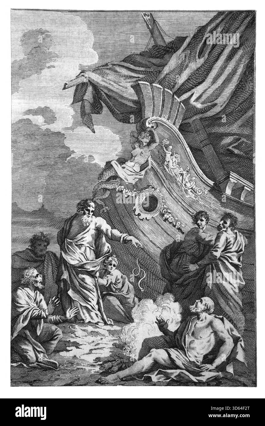 Illustration of Saint Paul after the Shipwreck on Malta he was Bitten ...