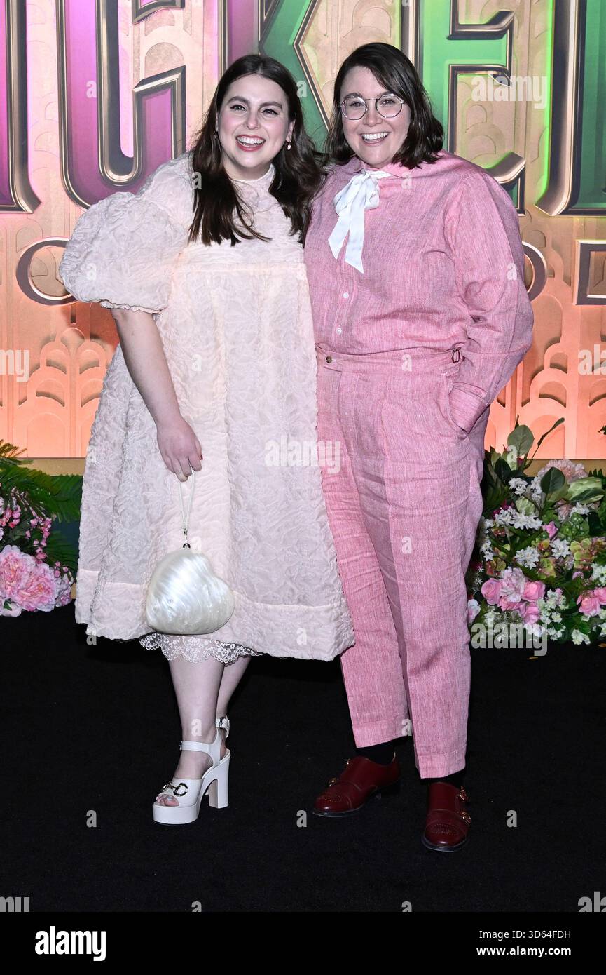 (L-R) Beanie Feldstein and Bonnie-Chance Robert walking the red carpet ...
