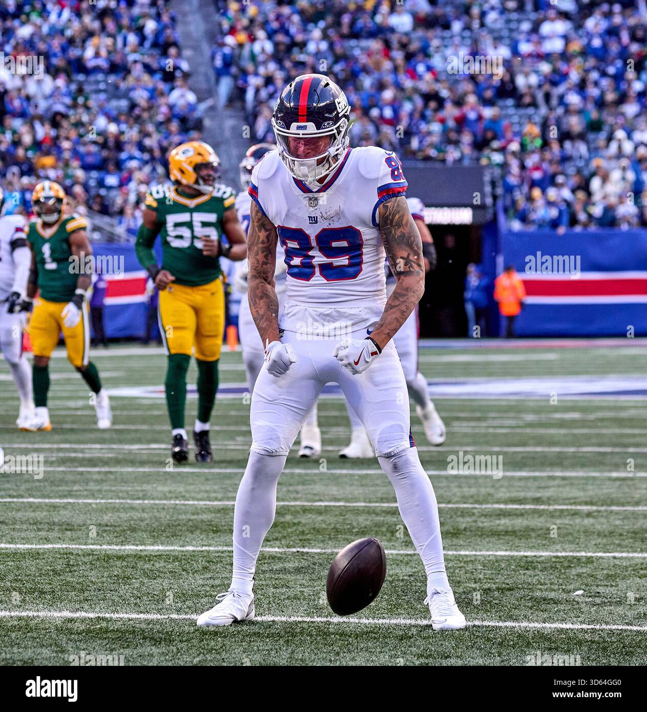 New York Giants wide receiver Lil'Jordan Humphrey (89) reacts after ...