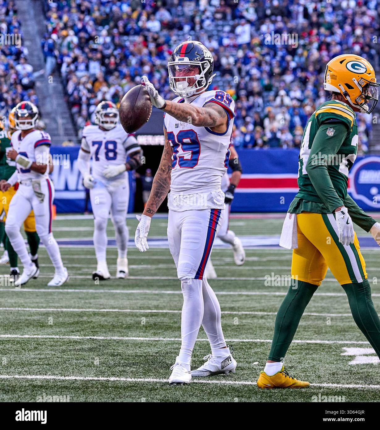 New York Giants wide receiver Lil'Jordan Humphrey (89) reacts after ...