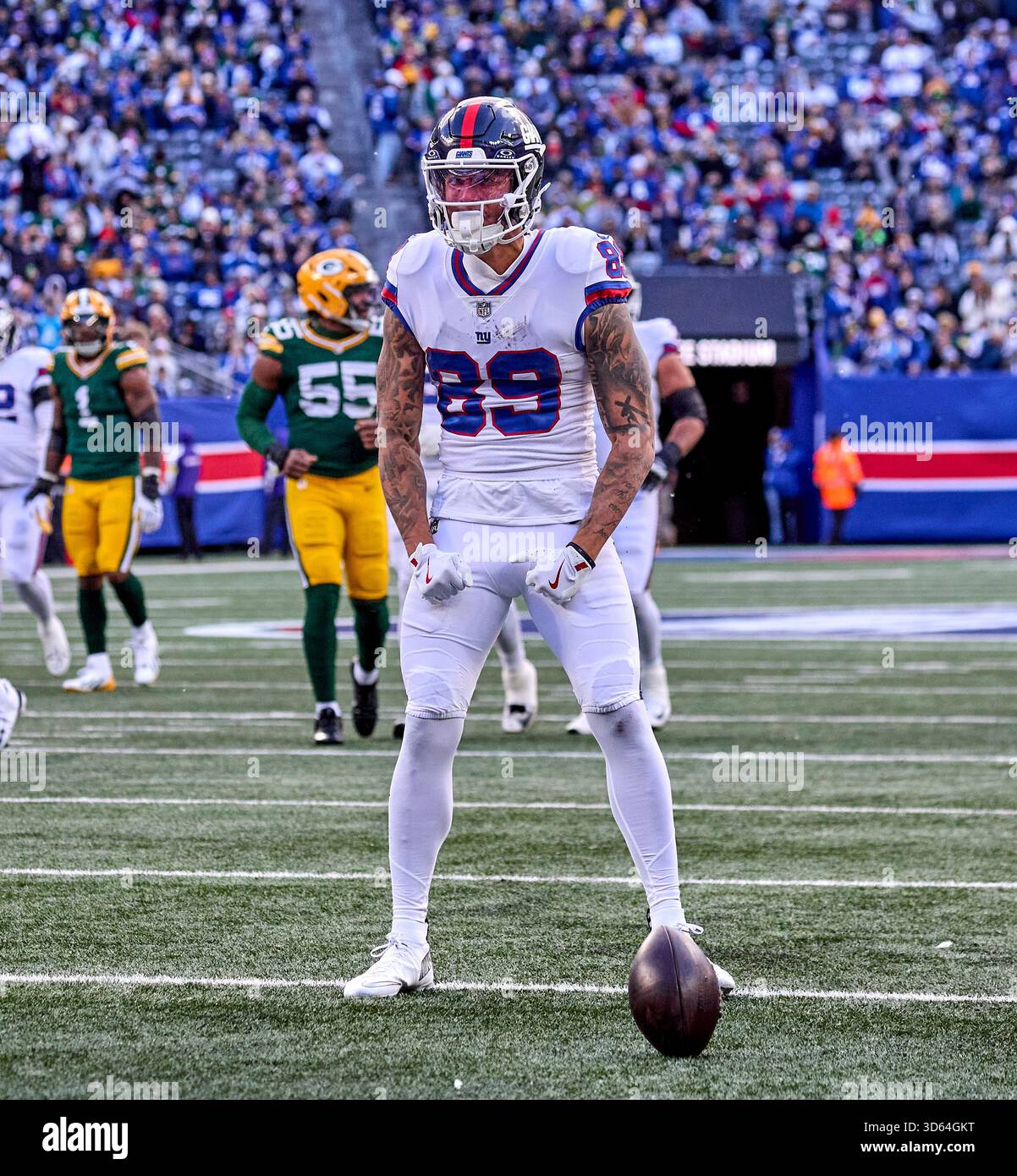New York Giants wide receiver Lil'Jordan Humphrey (89) reacts after ...