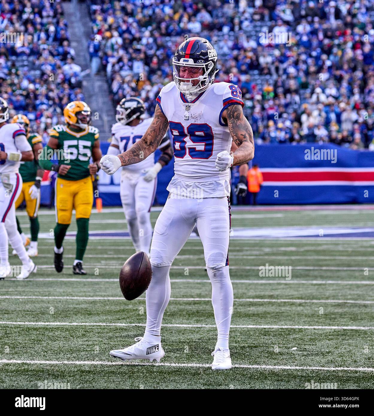 New York Giants wide receiver Lil'Jordan Humphrey (89) reacts after ...