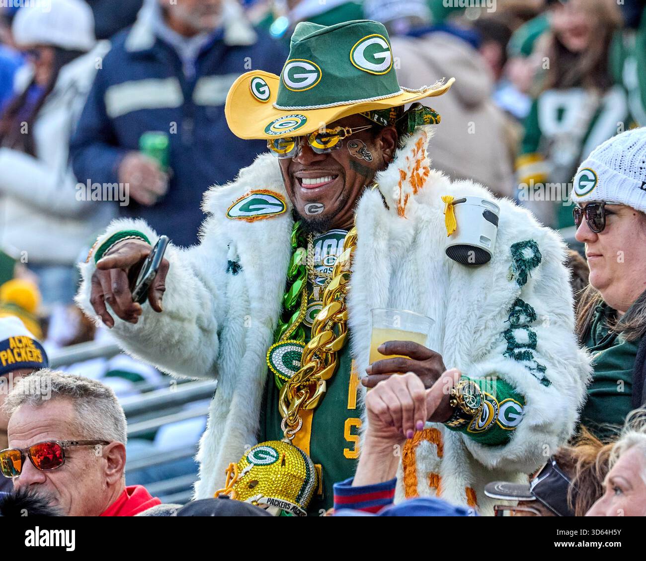 Green Bay Packers fans during a NFL game against the New York Giants at ...