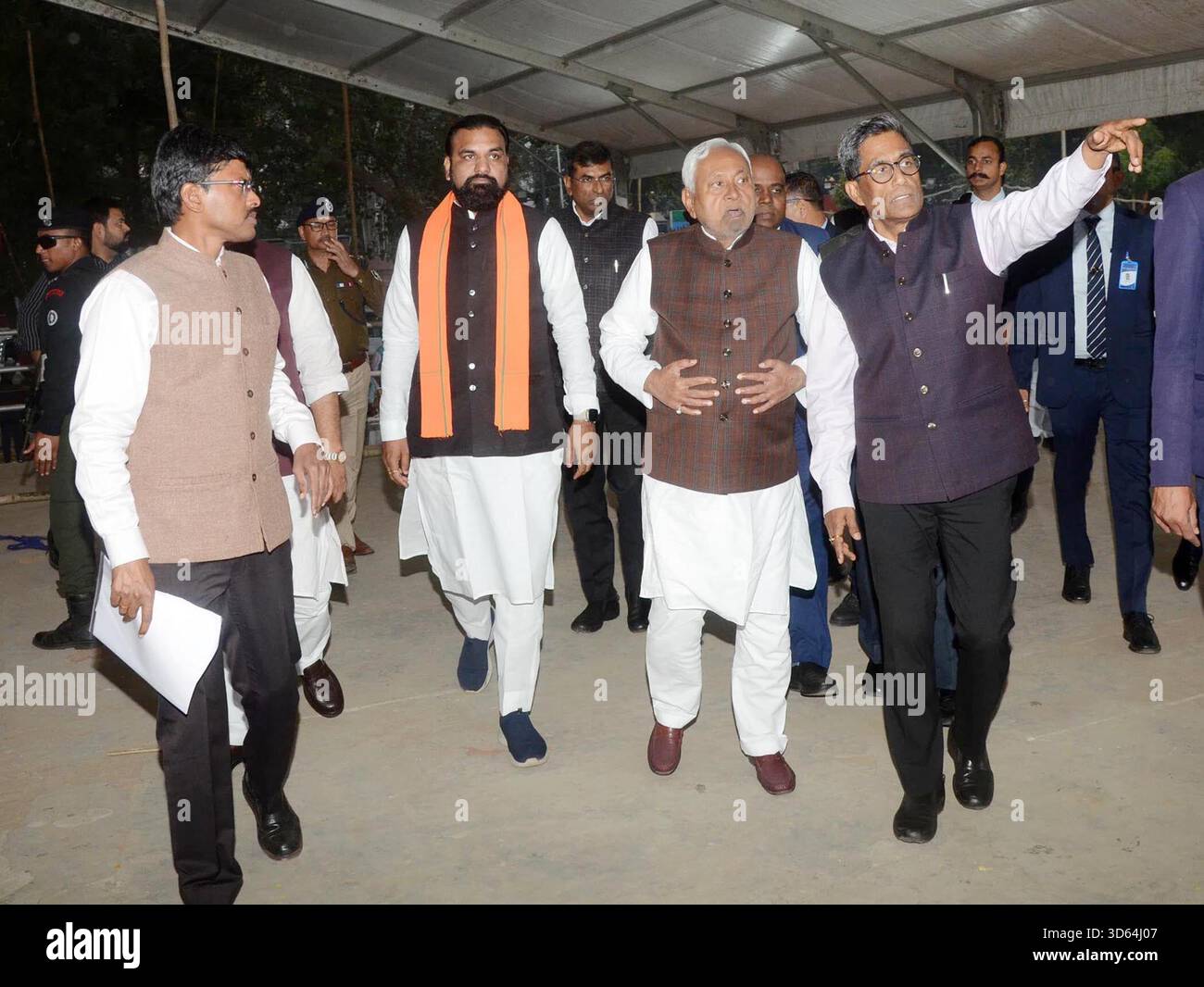 PATNA, INDIA - NOVEMBER 18: Bihar Chief Minister Nitish Kumar with ...