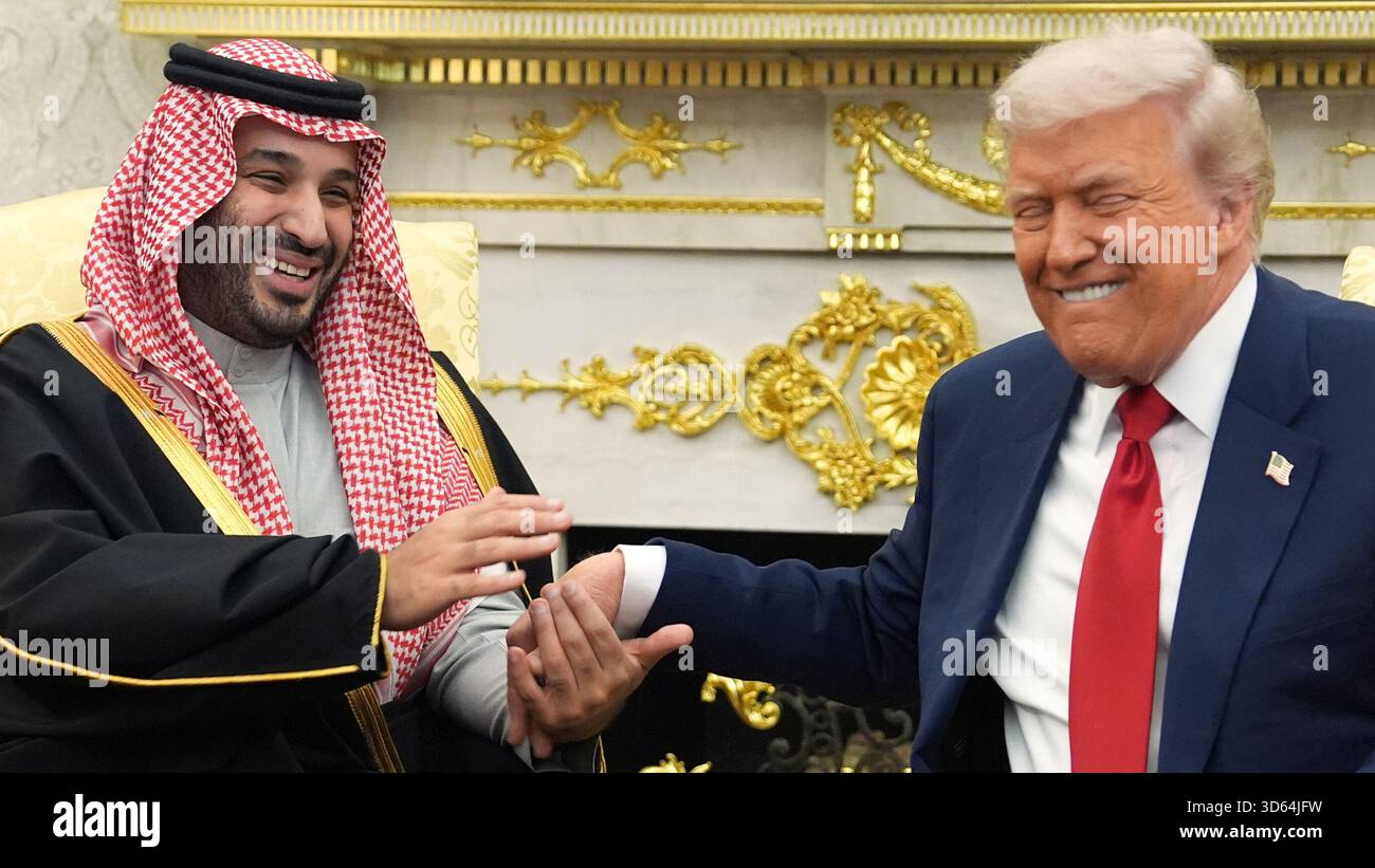 President Donald Trump meets Saudi Arabia's Crown Prince Mohammed bin ...