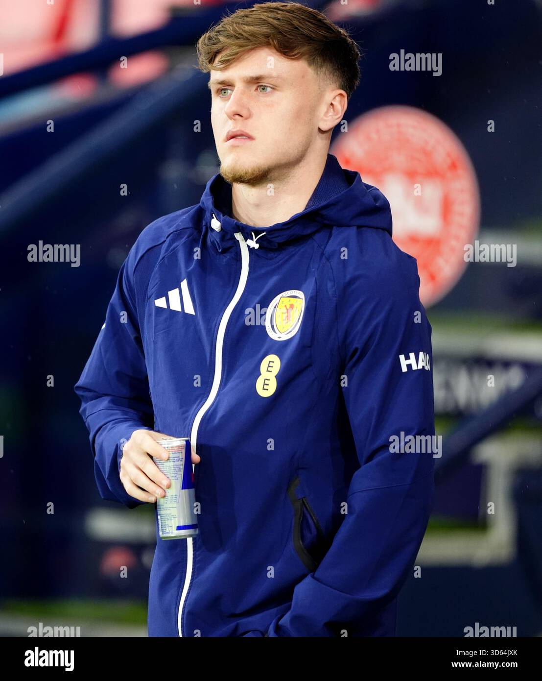 Scotland's Ben Gannon-Doak with a can of Red Bull ahead of the FIFA ...