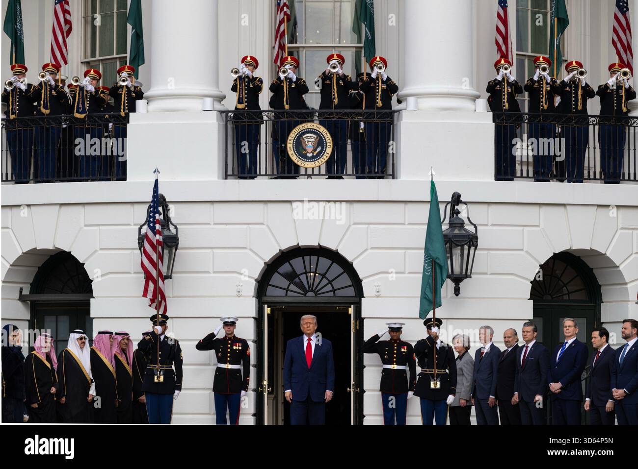 United States President Donald J Trump awaits the arrival Saudi Crown ...