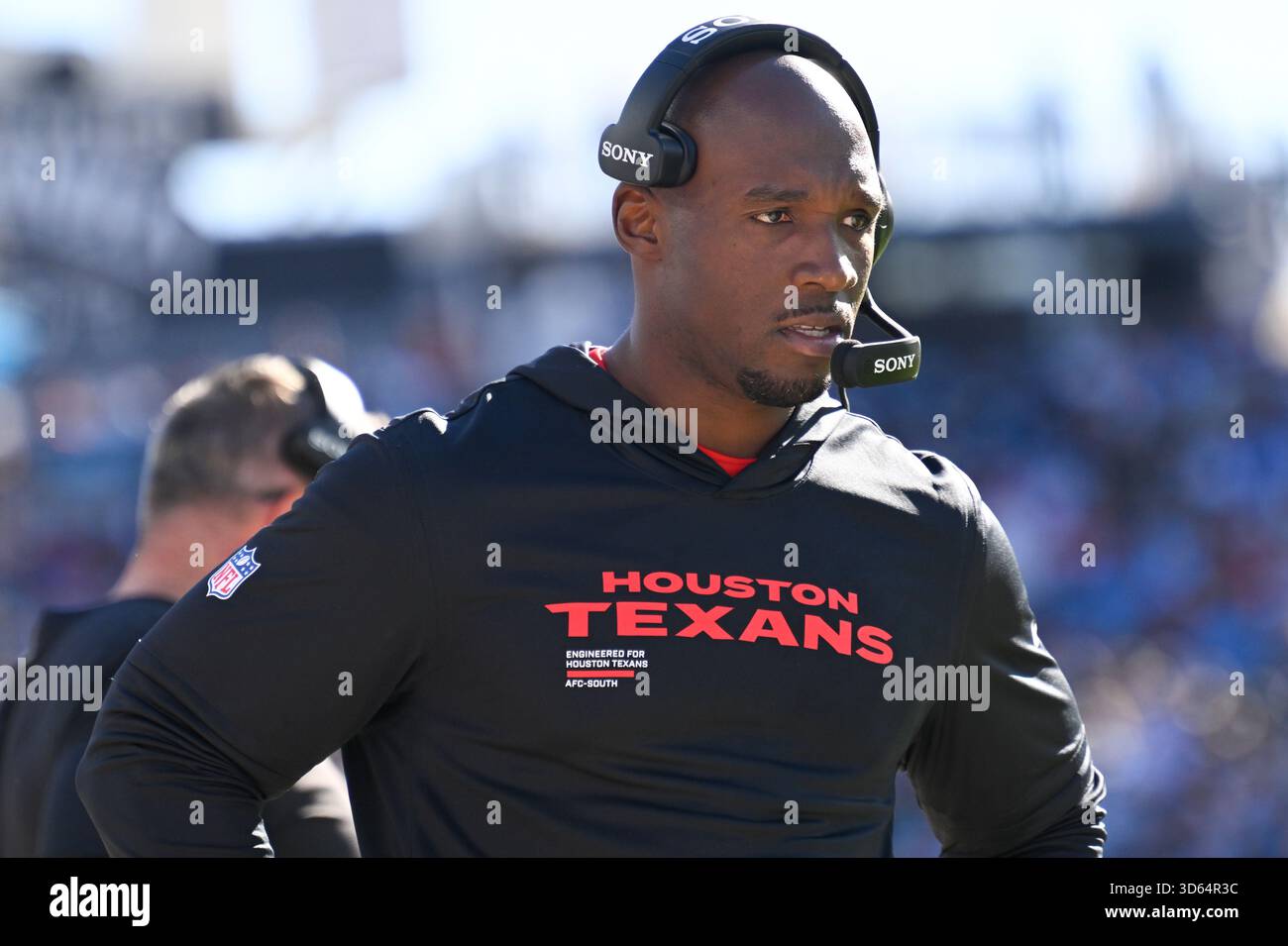 Houston Texans head coach DeMeco Ryans works the sideline against the ...