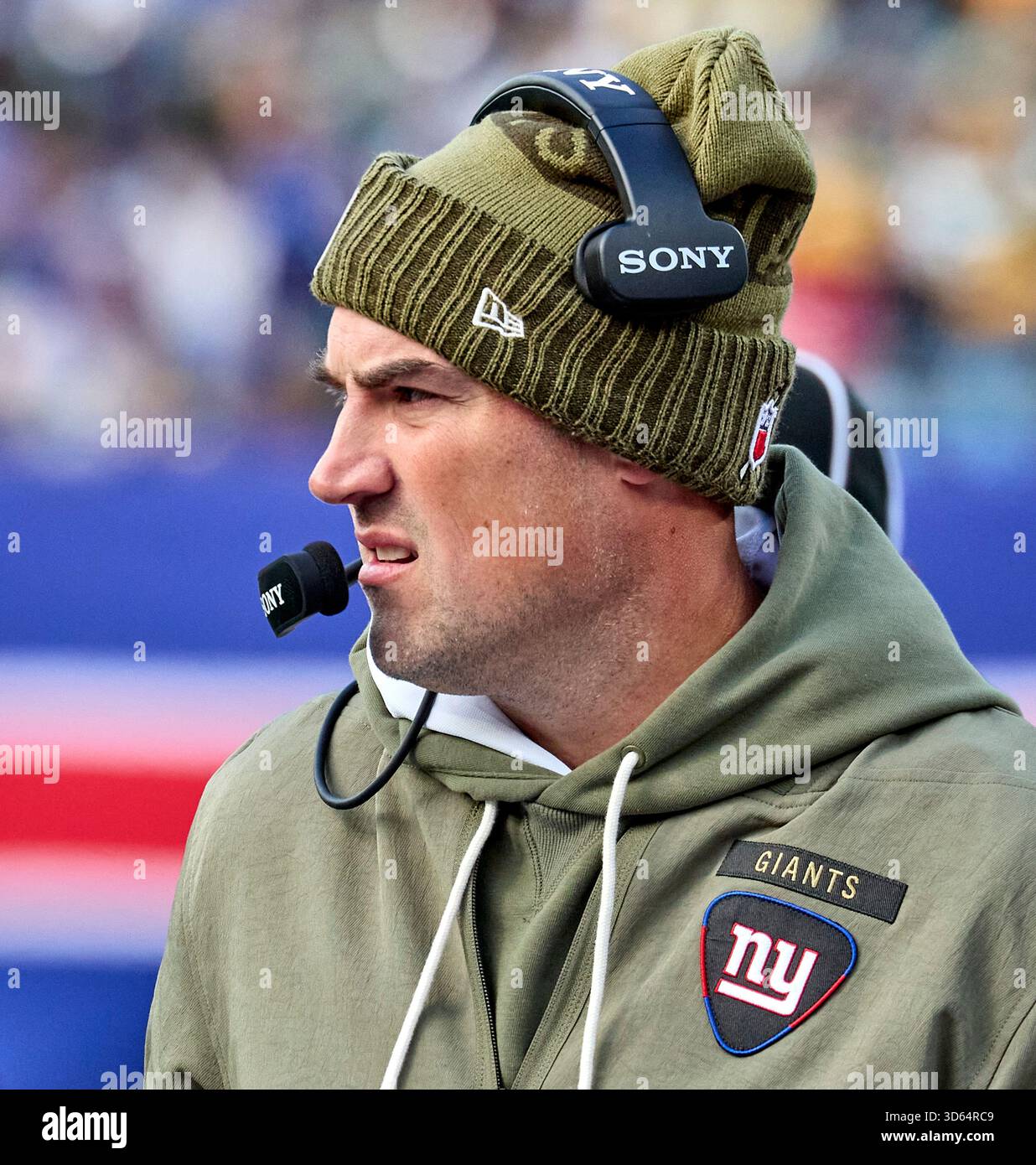 New York Giants interim head coach Mike Kafka on the sidelines during a ...