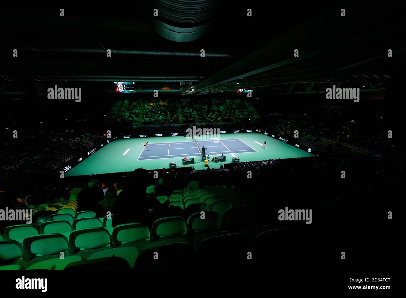 Belgium's Zizou Bergs returns a ball to France's Arthur Rinderknech during a Davis Cup ...