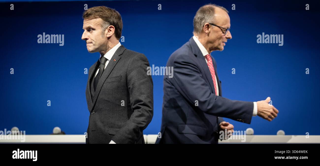 Chancellor Friedrich Merz and French President Emmanuel Macron after ...