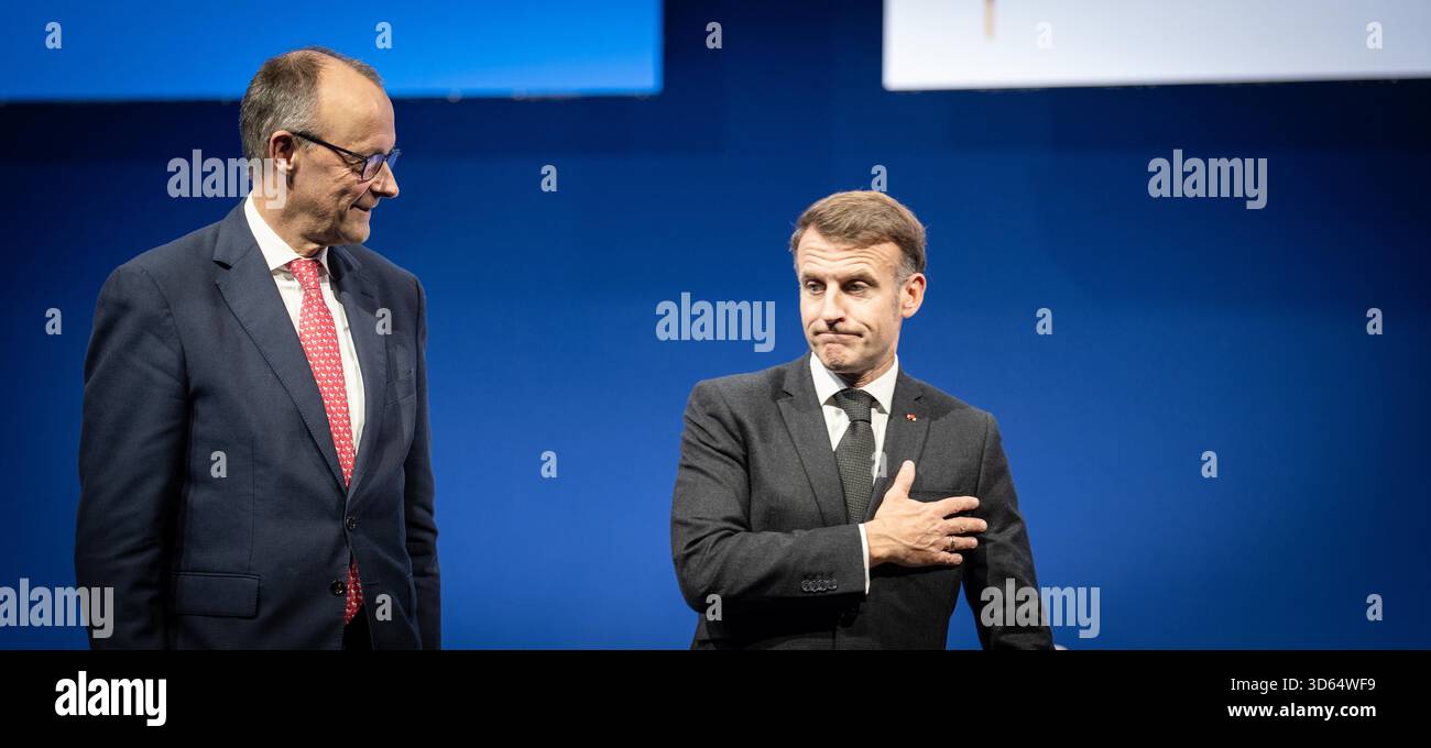 Chancellor Friedrich Merz and French President Emmanuel Macron after ...