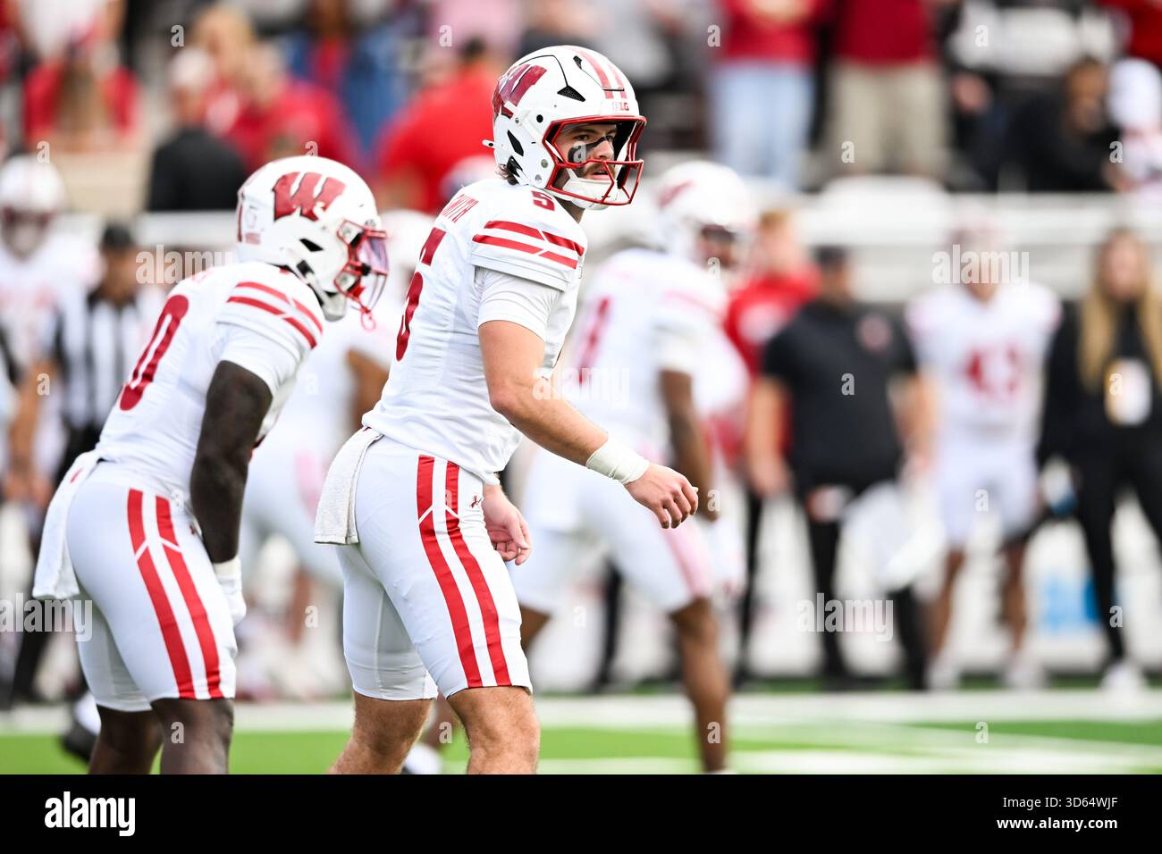BLOOMINGTON, IN - NOVEMBER 15: Wisconsin Badgers QB Carter Smith (5 ...