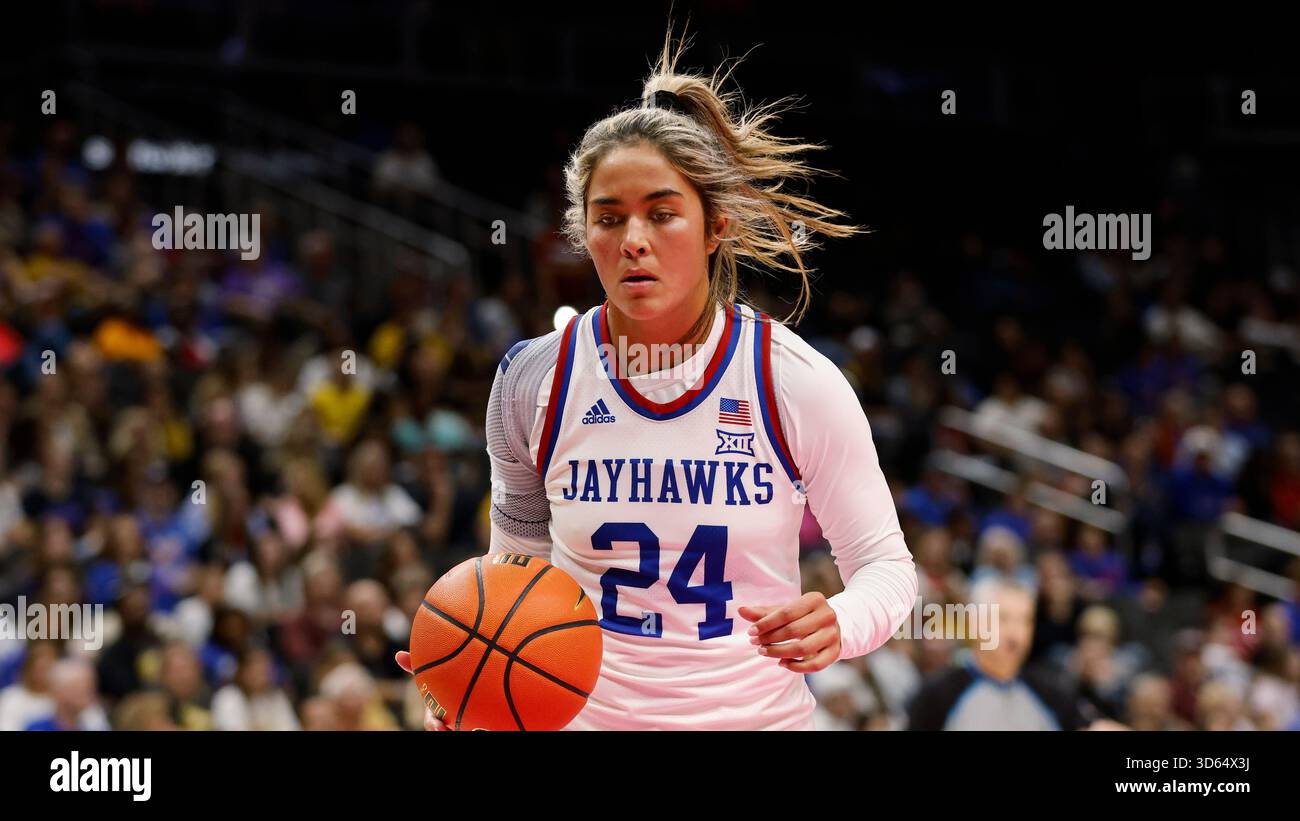Kansas forward Regan Williams (24) during an NCAA college basketball ...