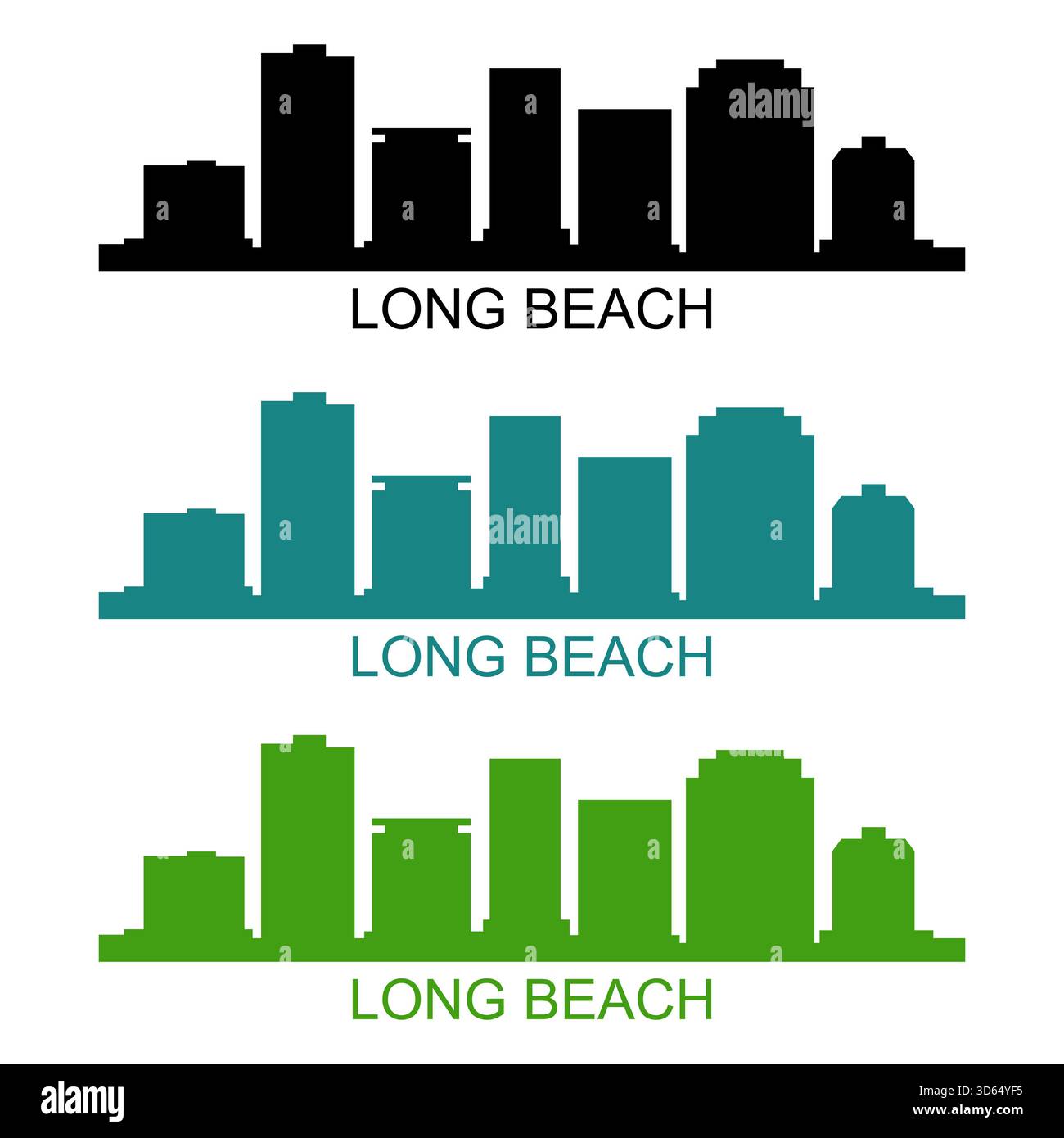 View long beach in Stock Vector Images - Alamy