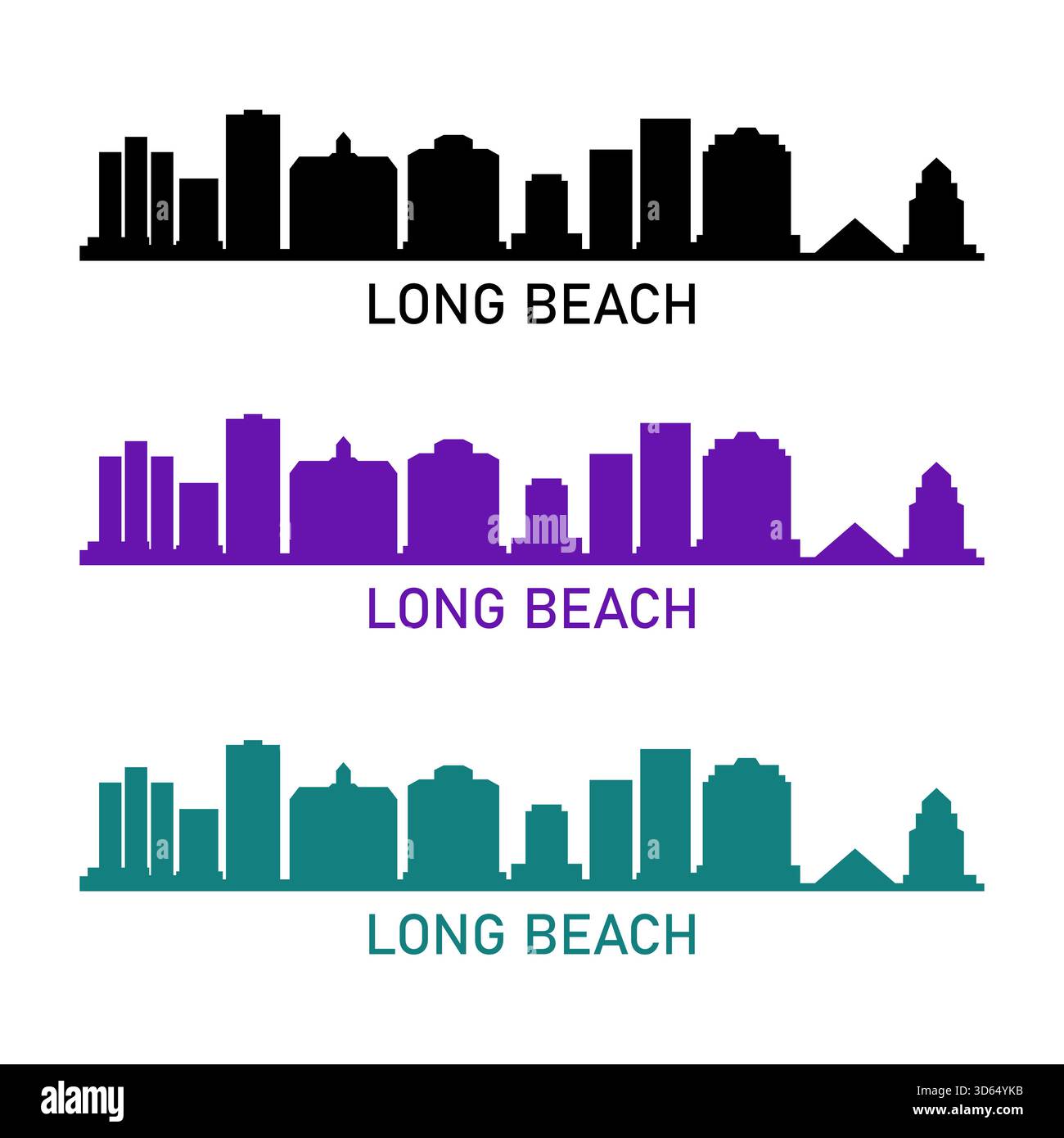 View long beach in Stock Vector Images - Alamy