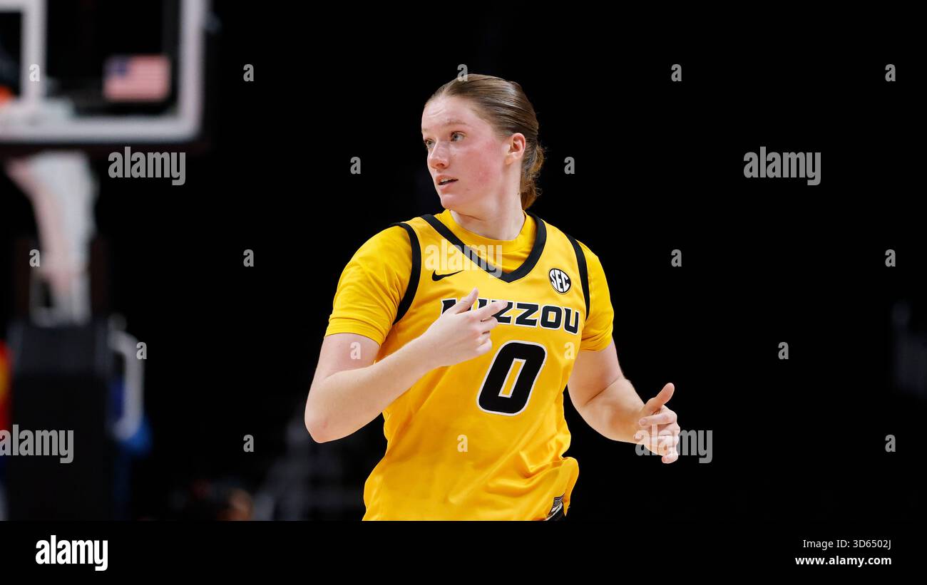 Missouri guard Grace Slaughter (0) during an NCAA college basketball ...