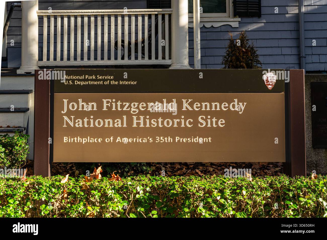 Brookline, MA, US-October 26, 2025: Exterior of the birthplace of ...