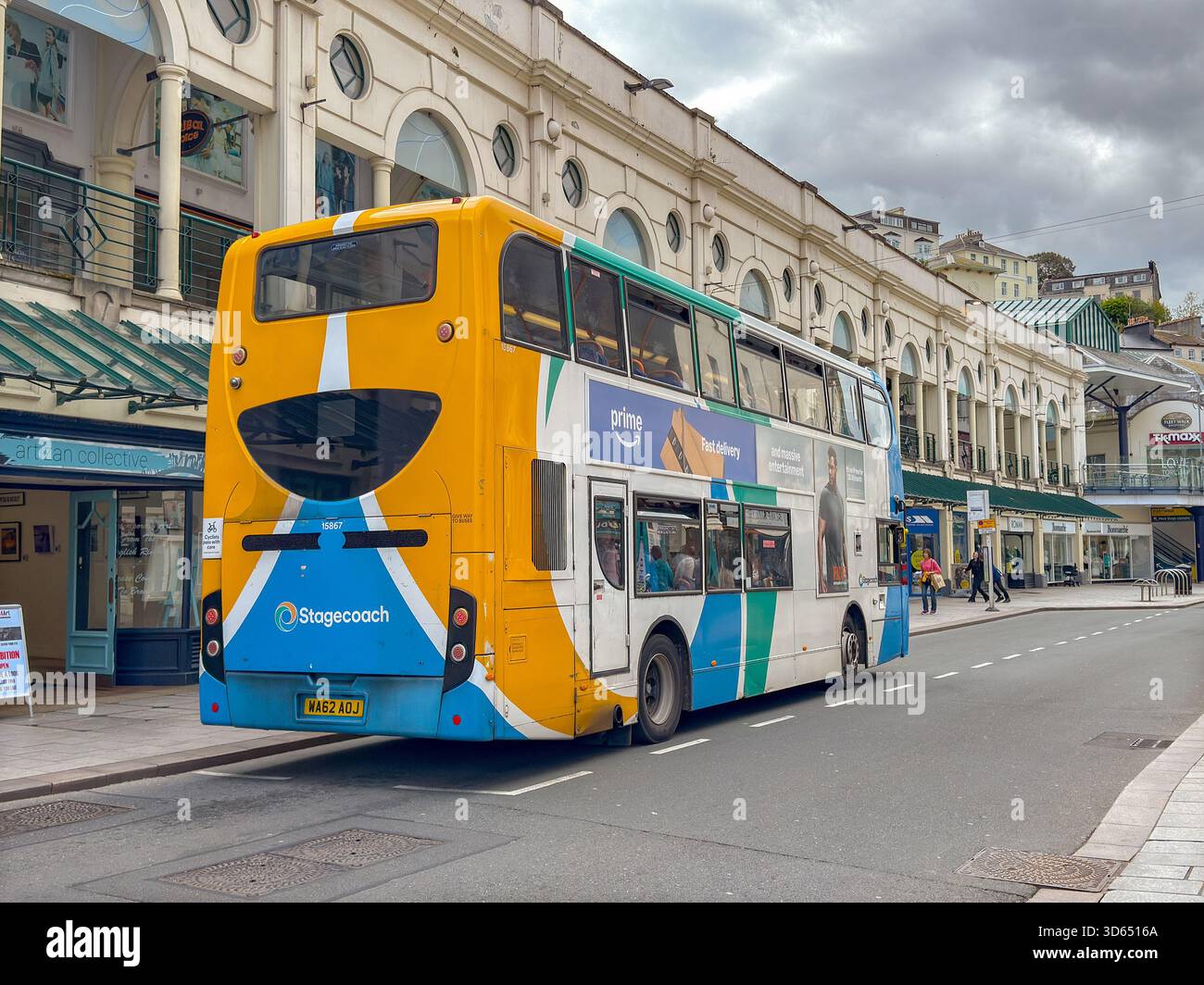 Torquay, Devon, England, Uk - 23 April 2025: Double decker public ...
