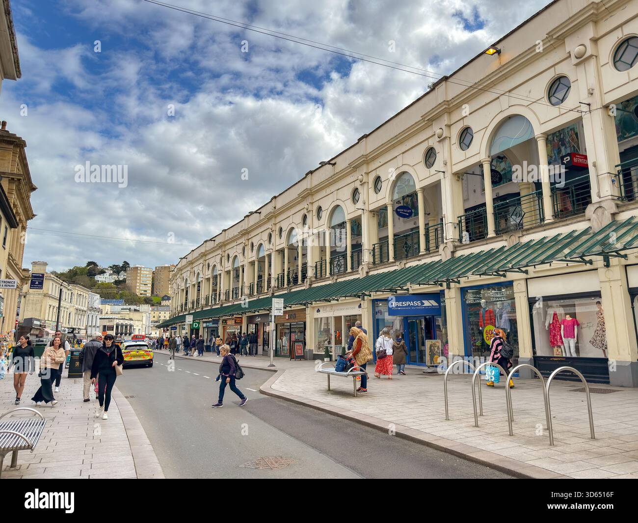 Torquay, Devon, England, UK - 23 April 2025: People in the main ...