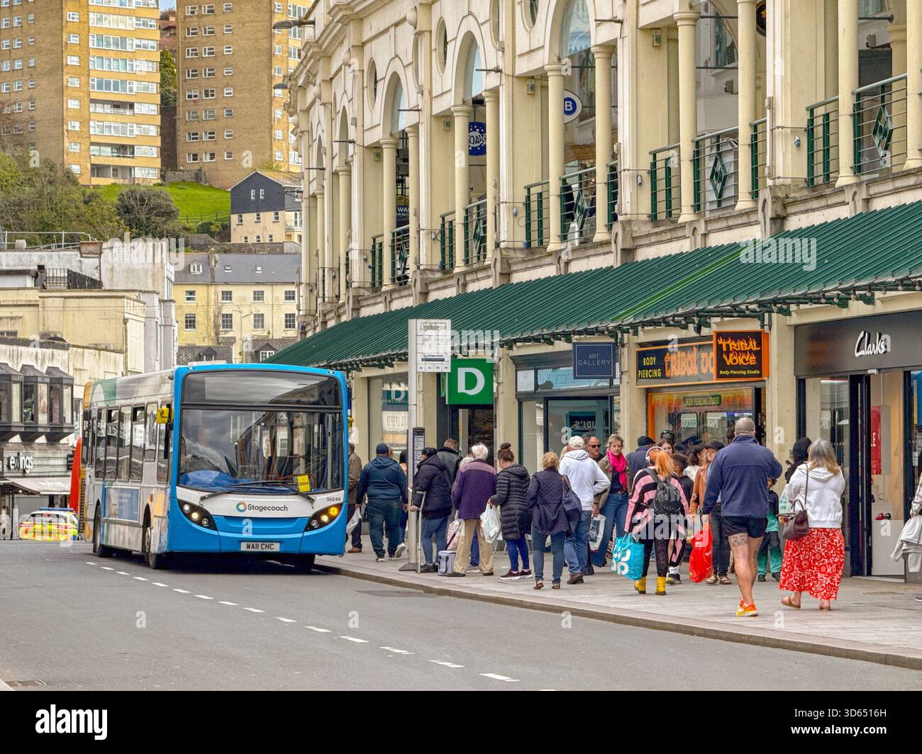 Torquay, Devon, England, Uk - 23 April 2025: Public service bus ...