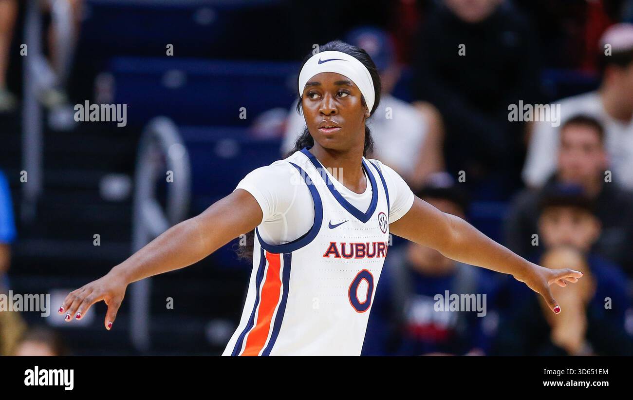 Auburn's Angena Belloso (0) defends during the first half of an NCAA ...