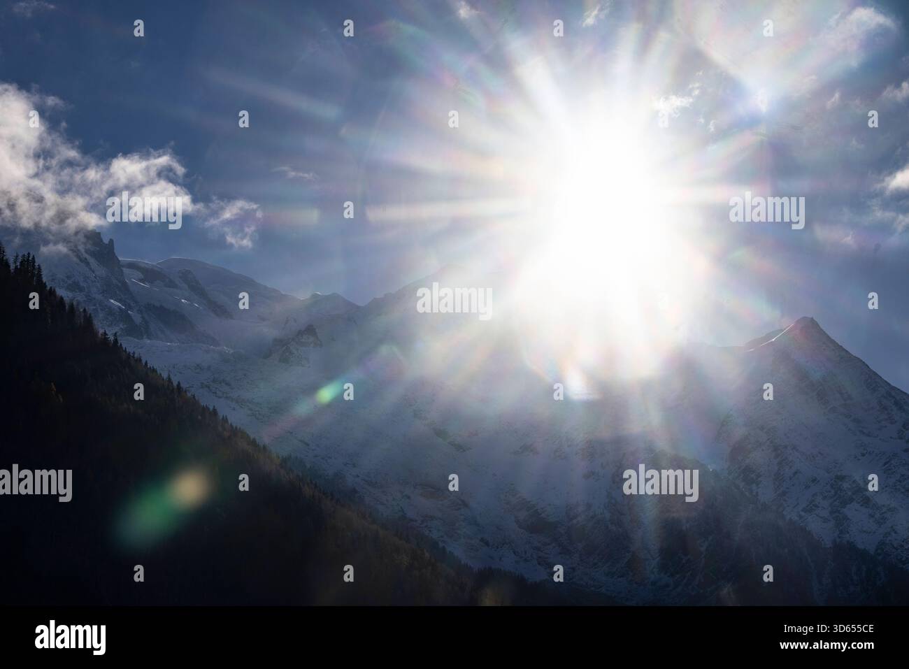 Chamonix Mont Blanc 18112025 - Blick auf das Mont Blanc Massiv. Der ...