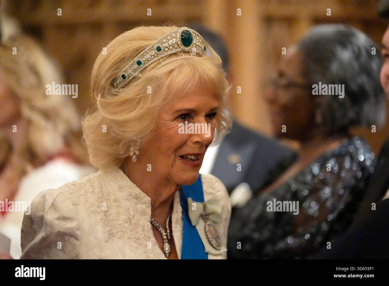 Queen Camilla during the Diplomatic Corps reception at Windsor Castle ...
