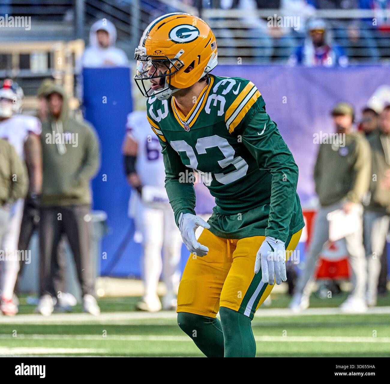 Green Bay Packers safety Evan Williams (33) against the New York Giants ...