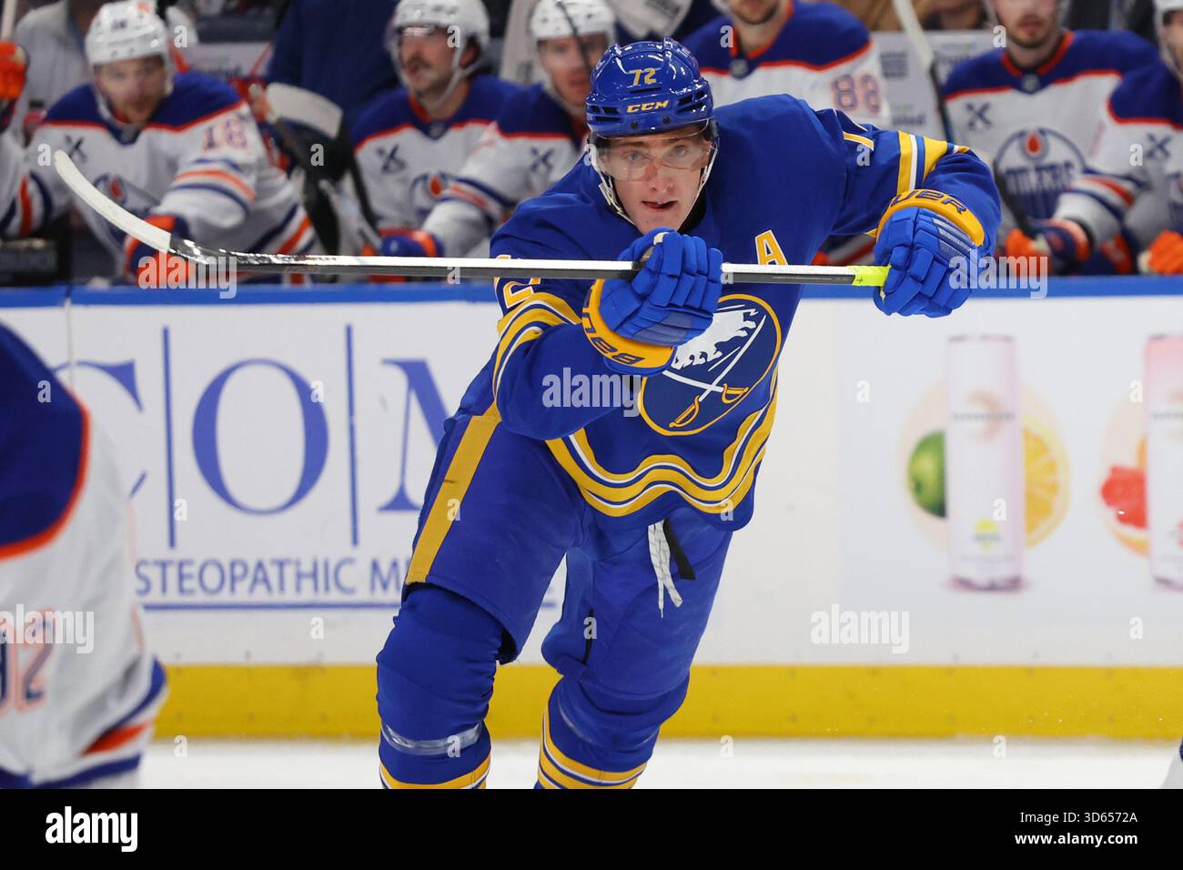 Buffalo Sabres center Tage Thompson (72) skates during the first period ...