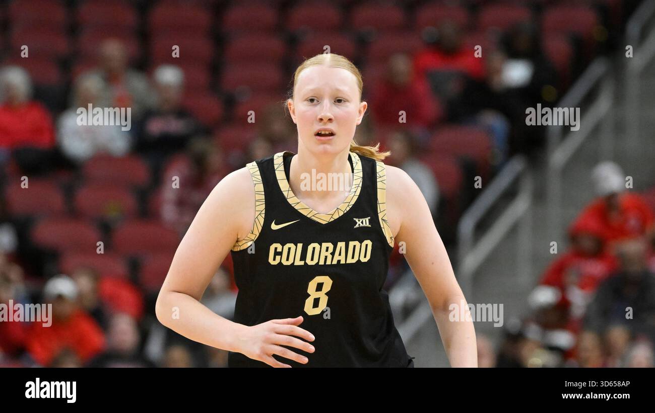 Colorado center Jade Crook (8) plays Louisville during an NCAA ...