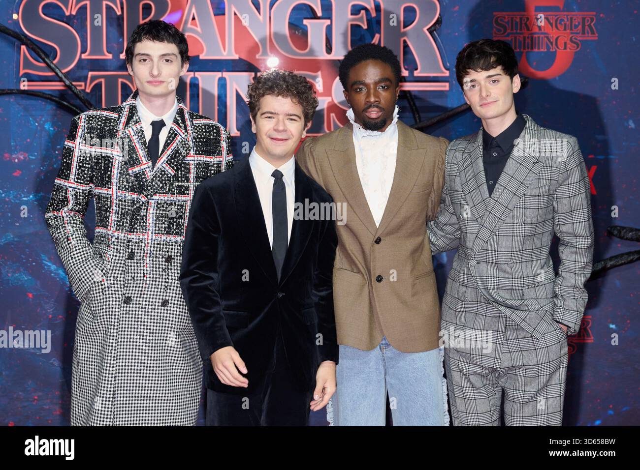 18 November 2025, Berlin: The main characters Finn Wolfhard (l-r ...