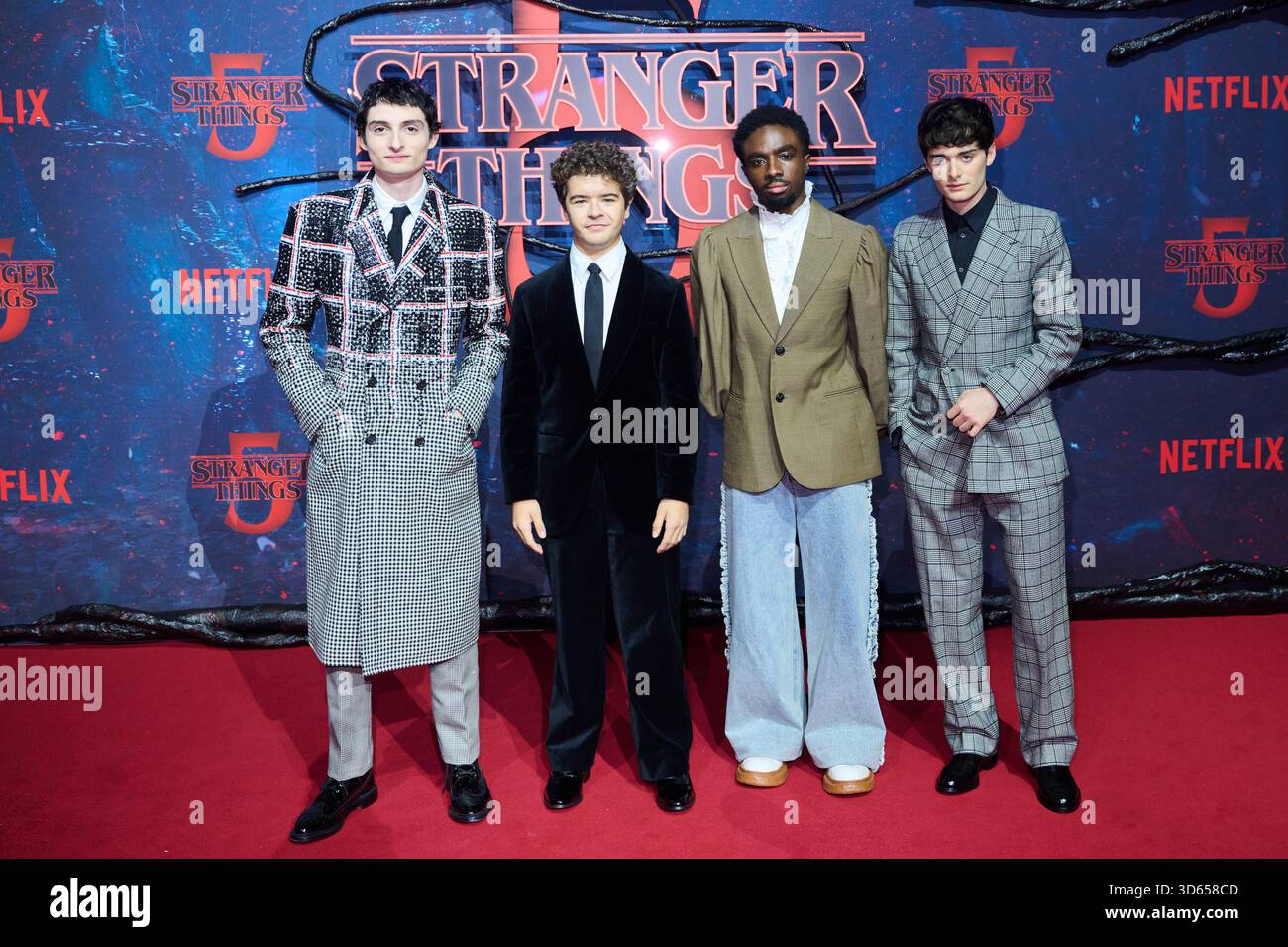 18 November 2025, Berlin: The main characters Finn Wolfhard (l-r ...