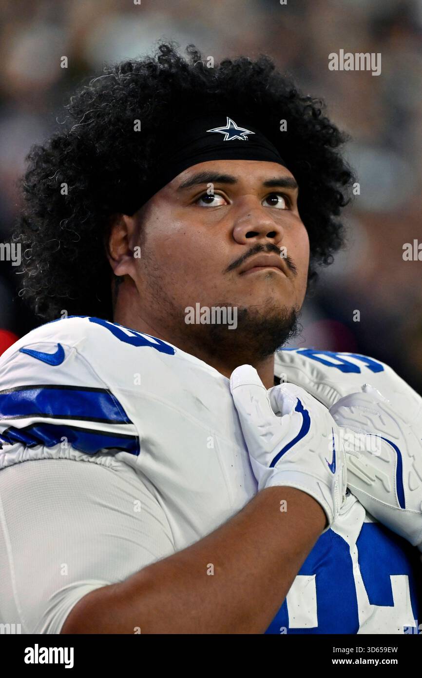 Dallas Cowboys defensive tackle Jay Toia looks on during the national ...