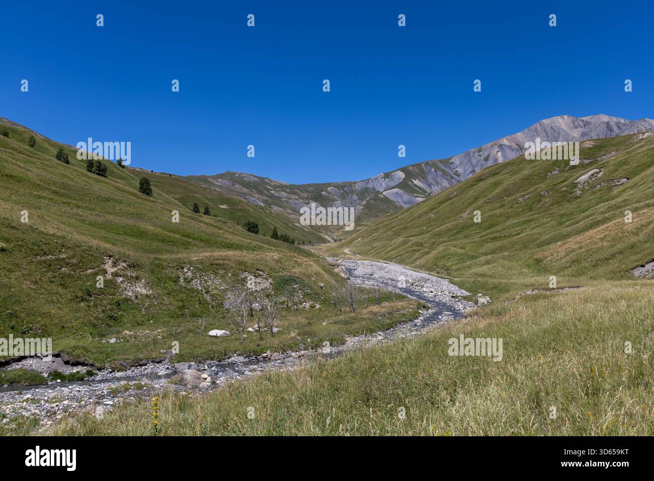 Mountain landscape of the Emparis Plateau in the French Alps, located ...