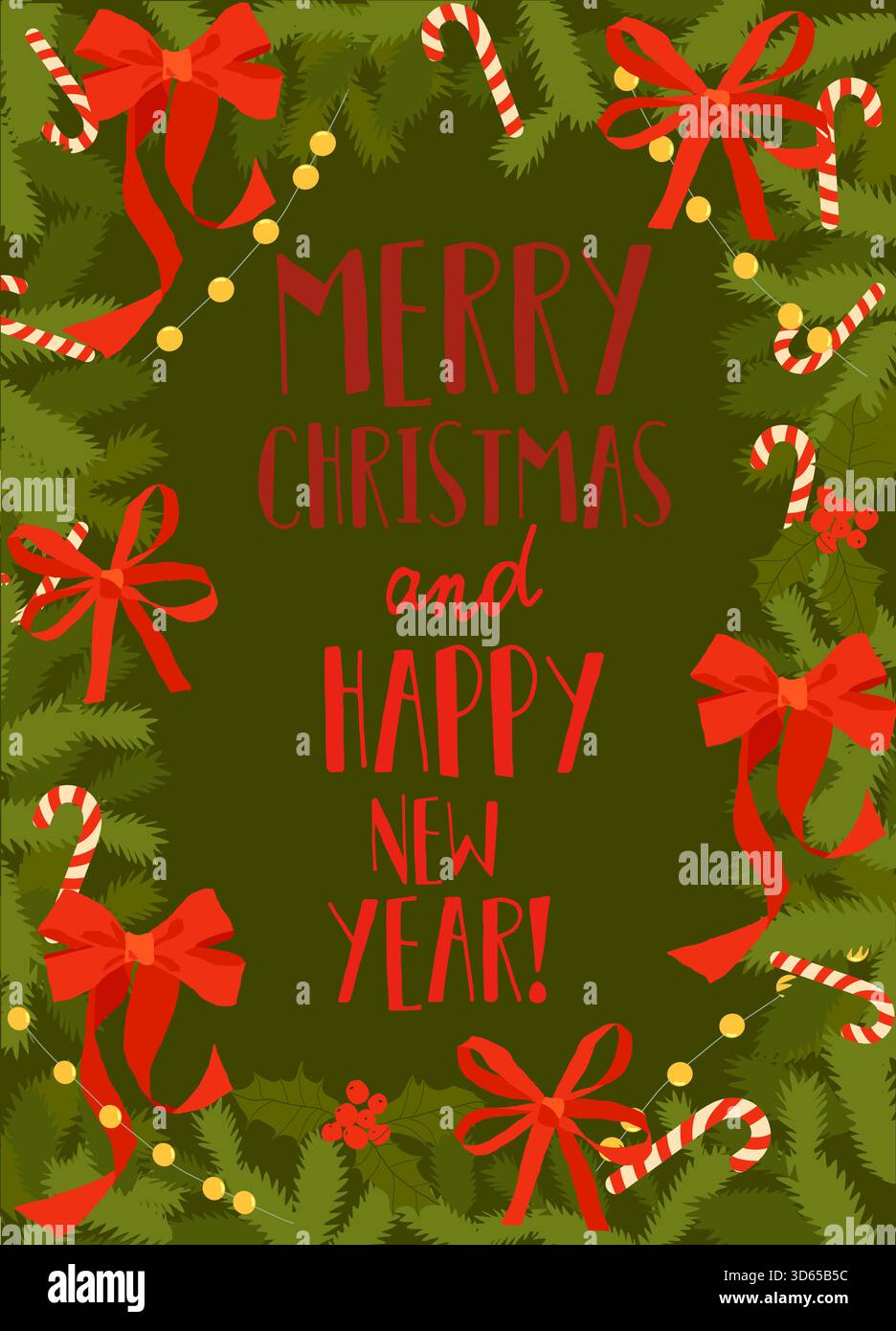 Christmas decoration bows garland Stock Vector Images - Alamy