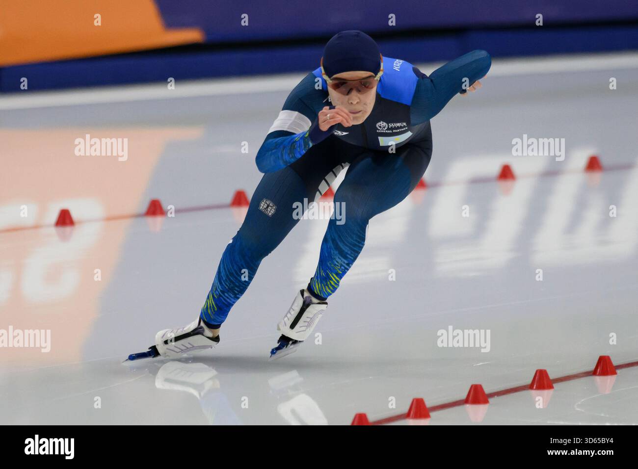 Kristina Silaeva, of Kazakhstan, skates during the women's 500 meters ...