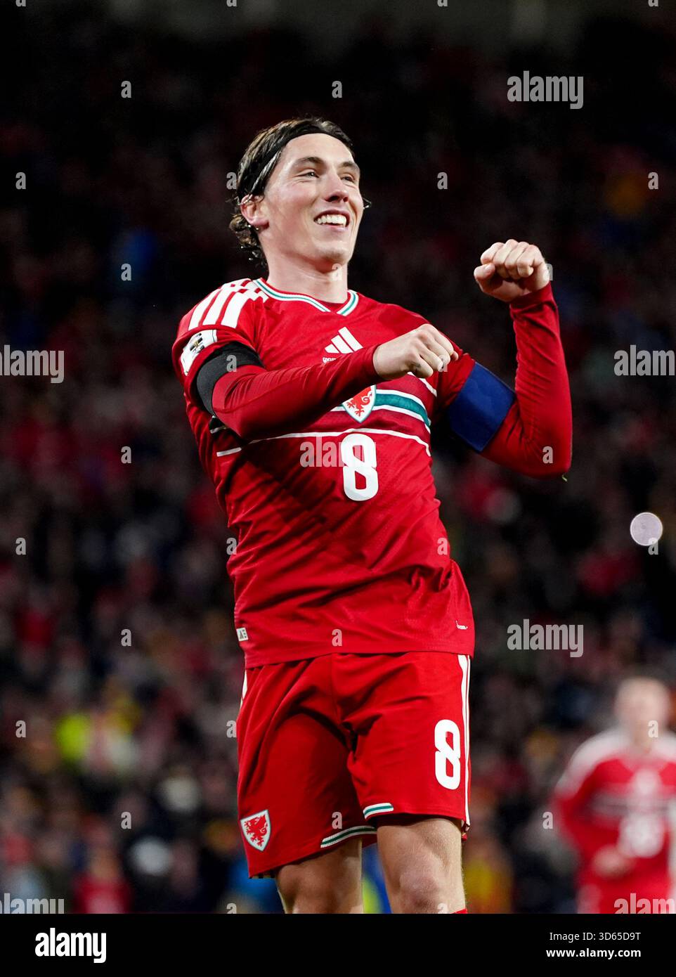 Wales' Harry Wilson celebrates scoring their side's sixth goal of the ...