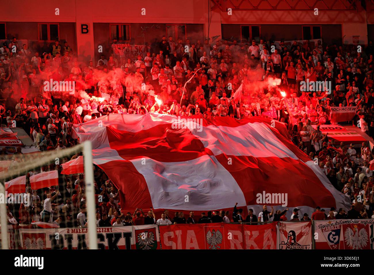 Fans of Poland seen with flares and flags during World Cup 2026 ...