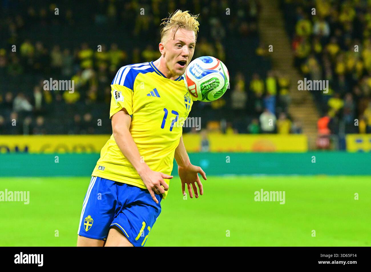 Isac Lidberg (17 Sweden) in the FIFA World Cup Qualifiers game on ...