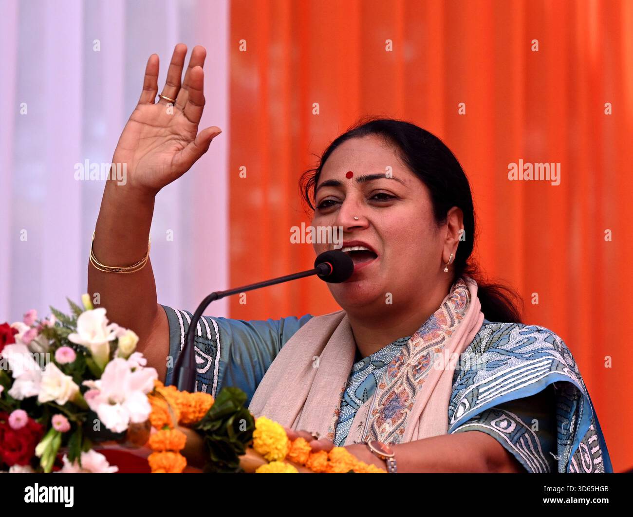 NEW DELHI, INDIA - NOVEMBER 18: Delhi Chief Minister Rekha Gupta speaks ...