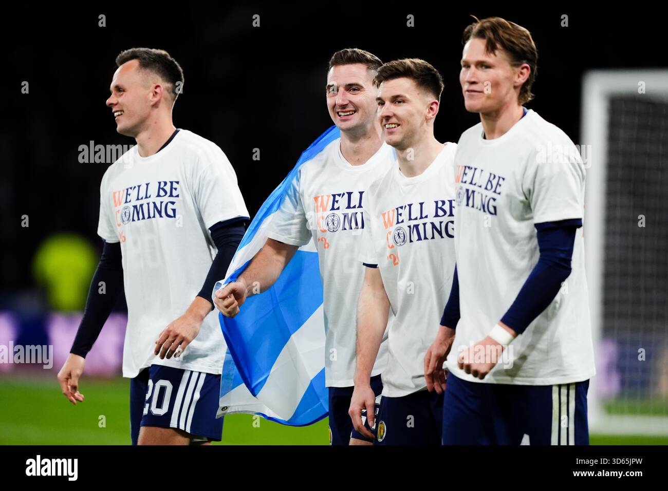 Scotland's Lawrence Shankland, Kenny McLean, Kieran Tierney and Scott ...